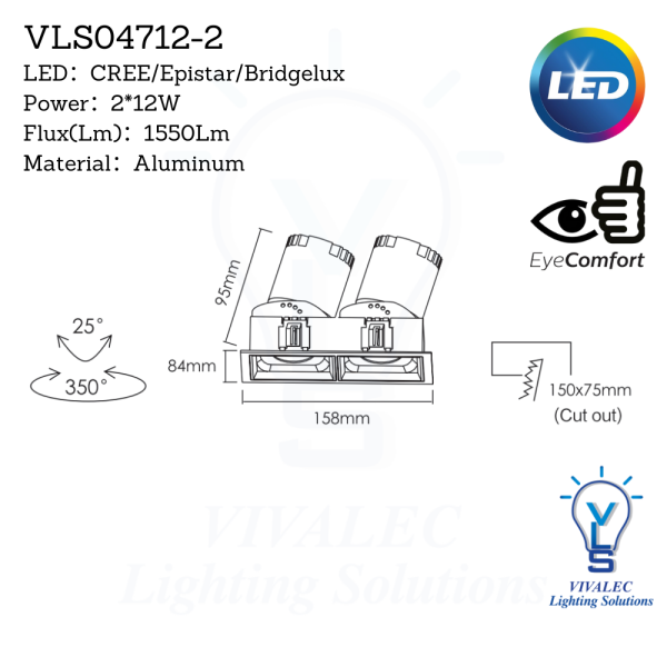 VLS 04710 LED Eyeball Spotlight - Vivalec Lighting Sdn Bhd