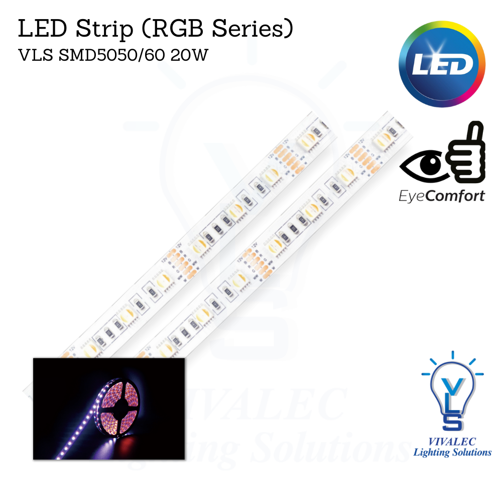 VLS SMD5050/60 20W 15mm LED Strip Light (RGB Series) - Vivalec Lighting ...