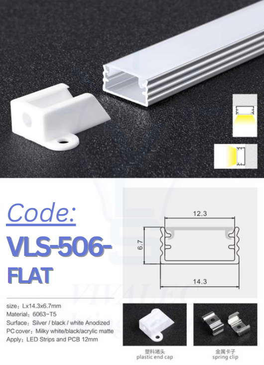 VLS 506 FLAT Aluminum Profile for Home - Vivalec Lighting Sdn Bhd
