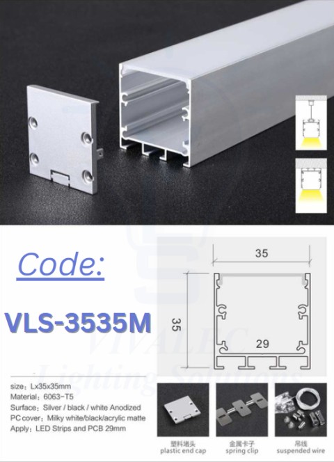 VLS 3535M Aluminum Profile for Office - Vivalec Lighting Sdn Bhd