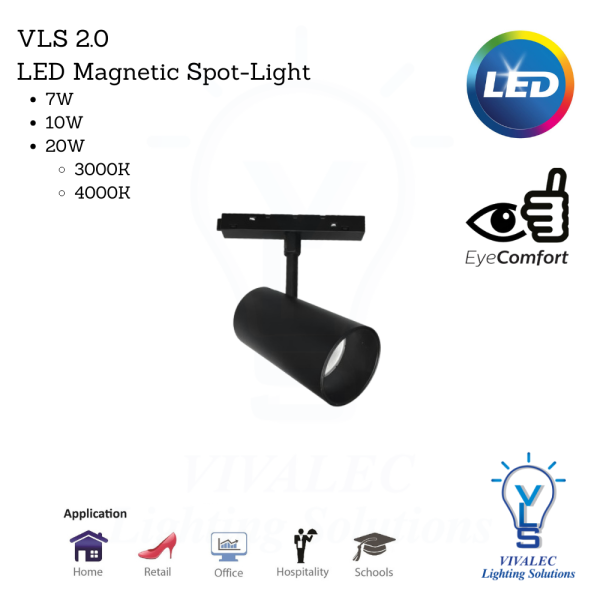VLS 2.0 LED Magnetic Light SpotLight VCX-501 - Vivalec Lighting Sdn Bhd