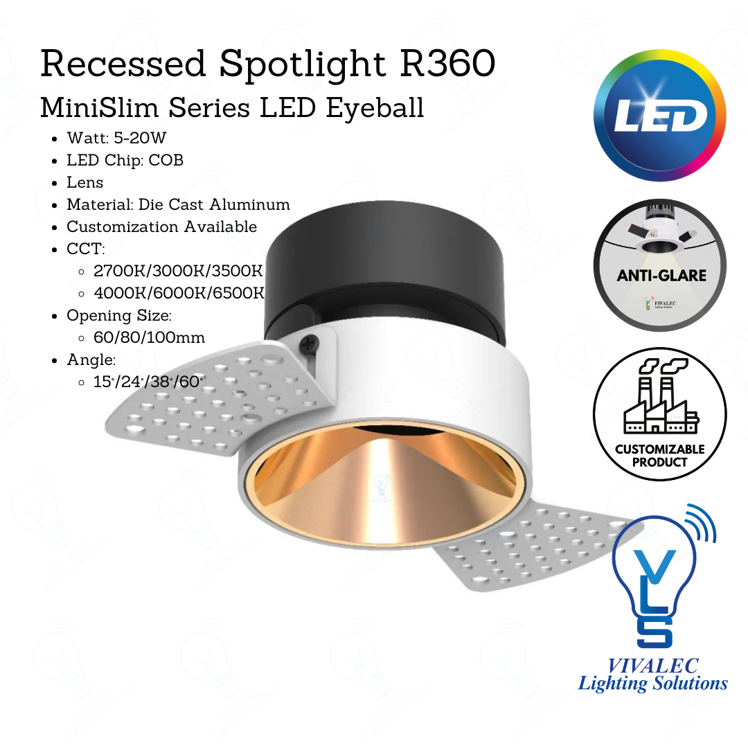Recessed Spotlight R360 – MiniSlim Series LED Eyeball - Vivalec ...