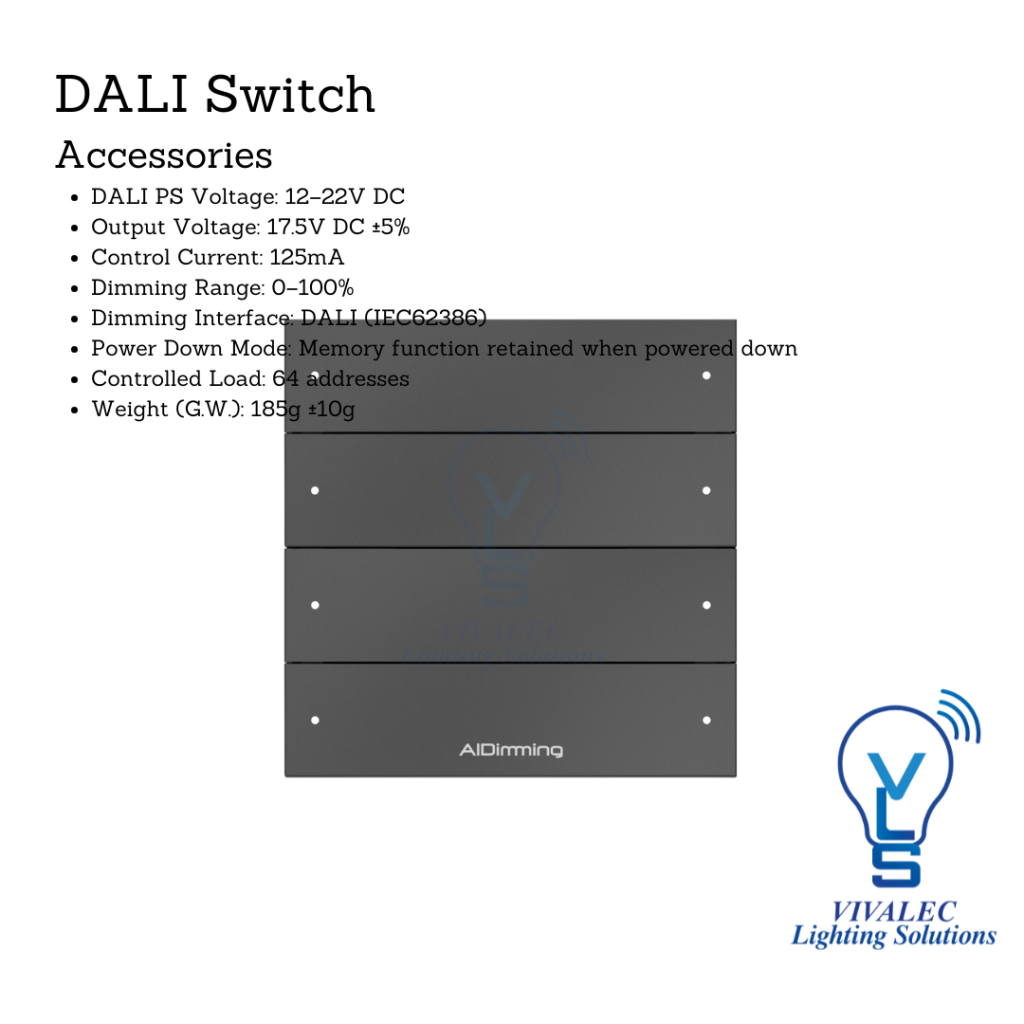 AiDiming PE-MC8P (V2) DALI Switch Control Panel – 8-Key Metal Button ...