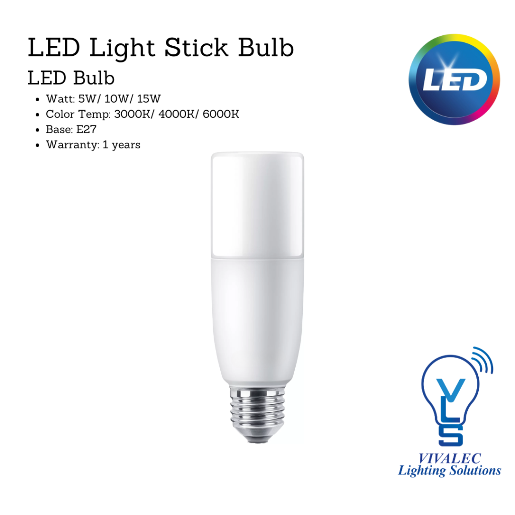 LED Stick Bulb 5/10/15W Light Bulb E27 Mentol Warm White Day Light ...