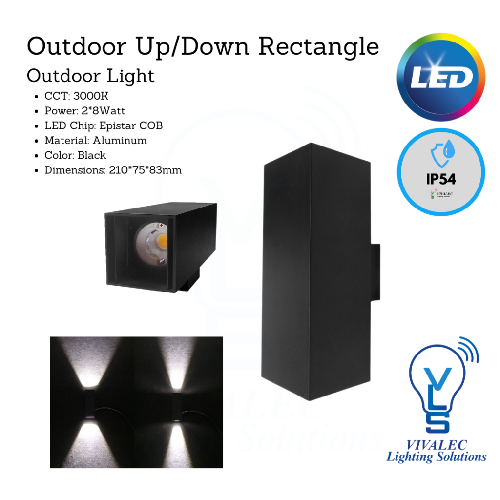 L08105 L08106 Outdoor Rectangle Lights - Up/Down & One-Sided Designs ...
