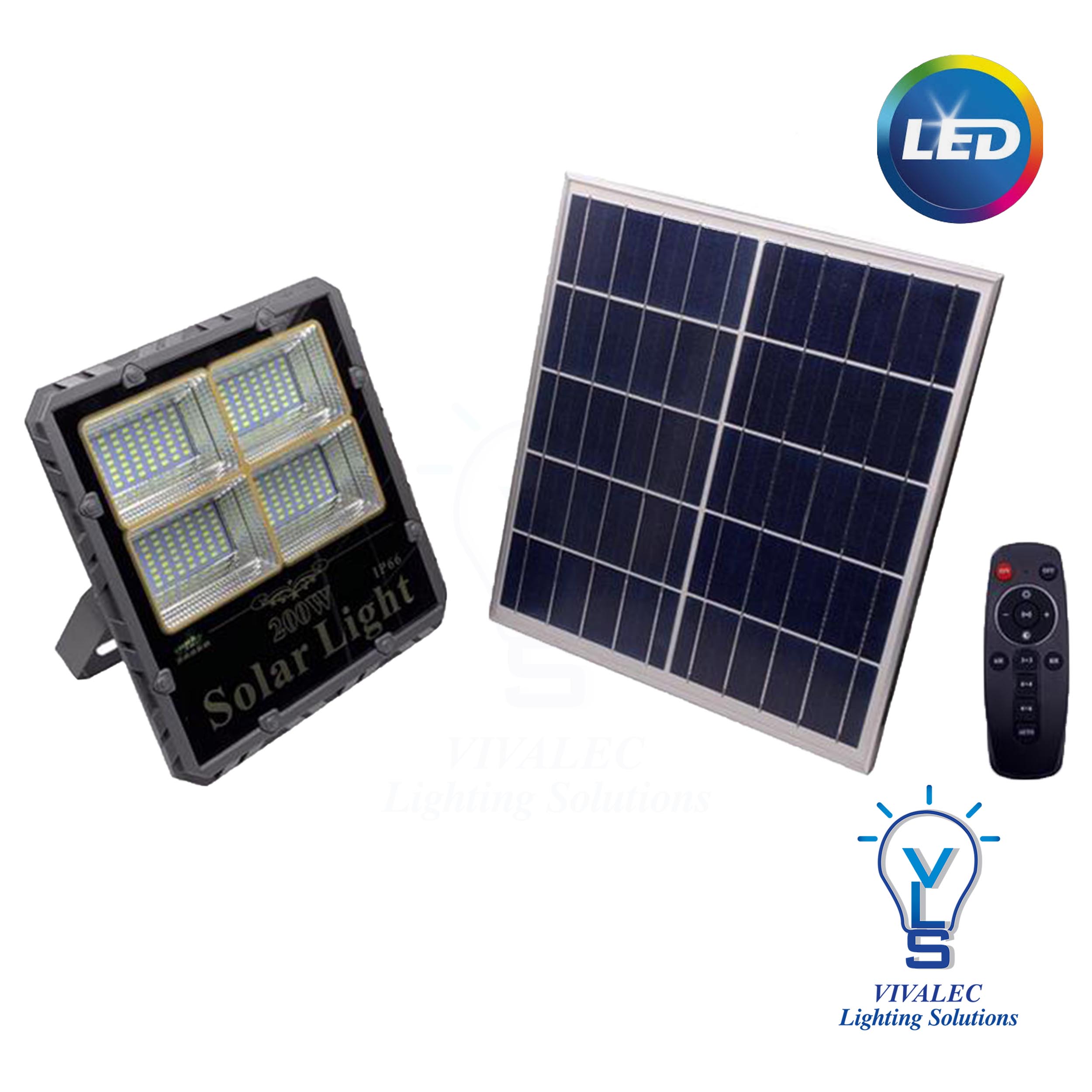 Outdoor Solar Flood Light 100w/200w/300w IP66 Waterproof Grade QC ...