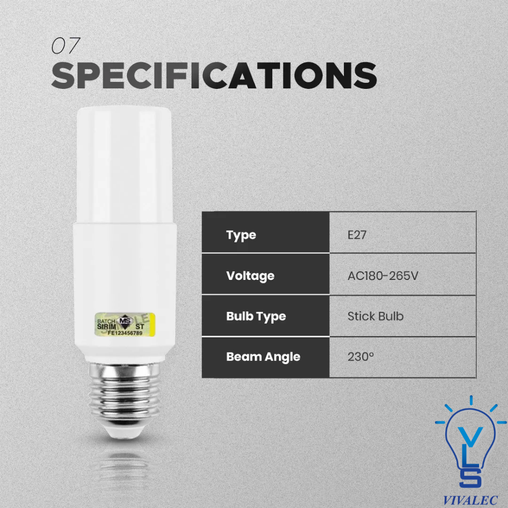 { SIRIM } 6W/ 10W/ 15W HIGH QUALITY LED STICK BULB E27 MENTOL LED ...