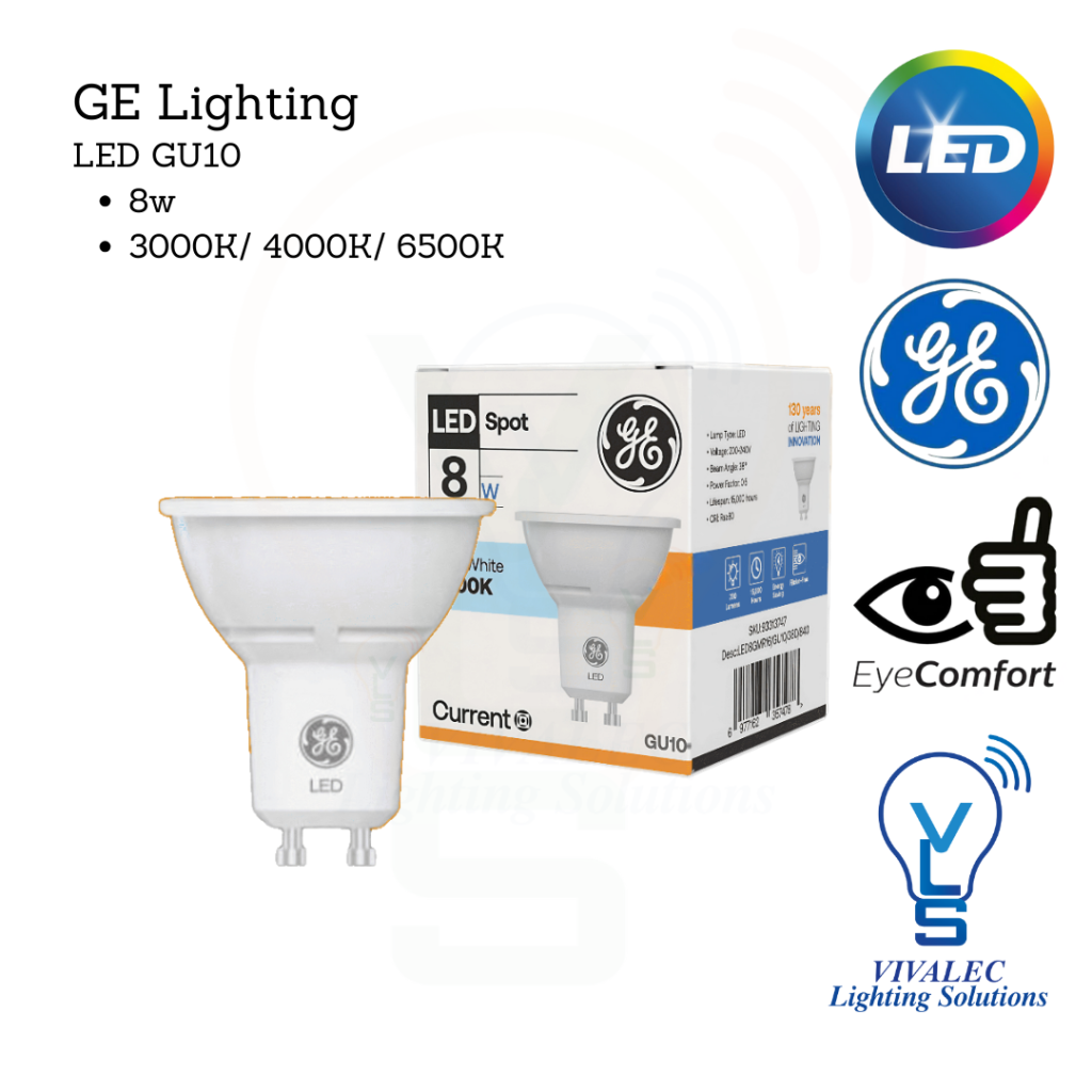 GE LED Spot Bulb 8w GU10 Direct Current Light High Quality Spotlight ...