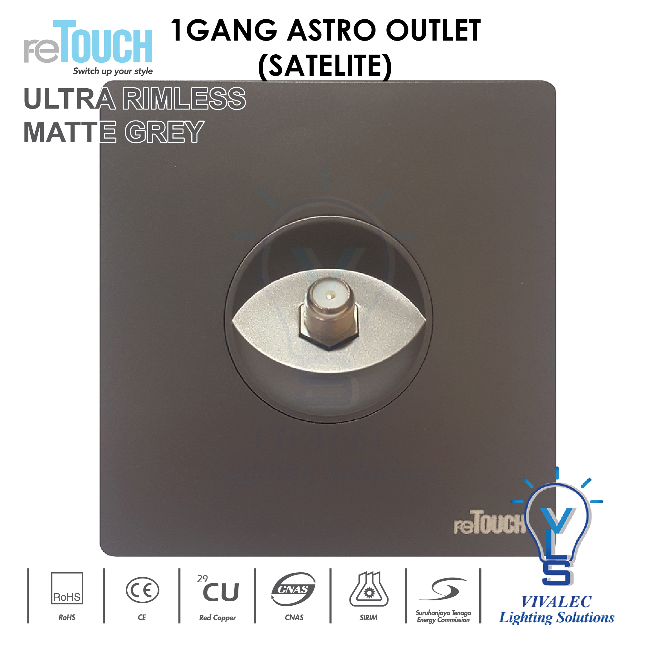 RETOUCH Ultra Rimless Outlet TV, Astro, Tel ,Data Cat5e, Cat6, SMATV ...