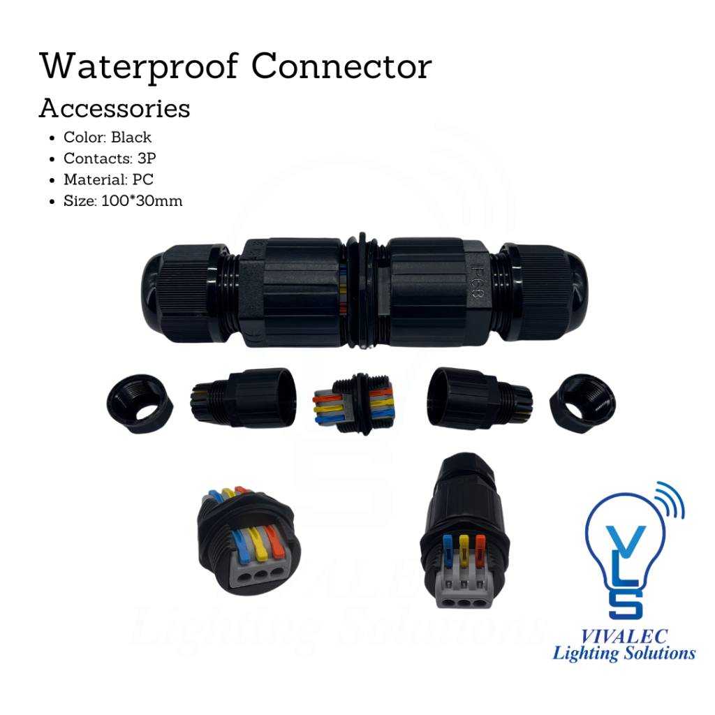 Waterproof Wire Connector Straight, 3Pin - Secure & Weatherproof ...