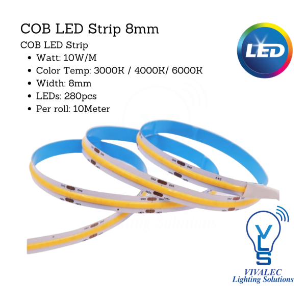 COB LED Strip 8mm 10W 240V (280pcs) - Vivalec Lighting Sdn Bhd