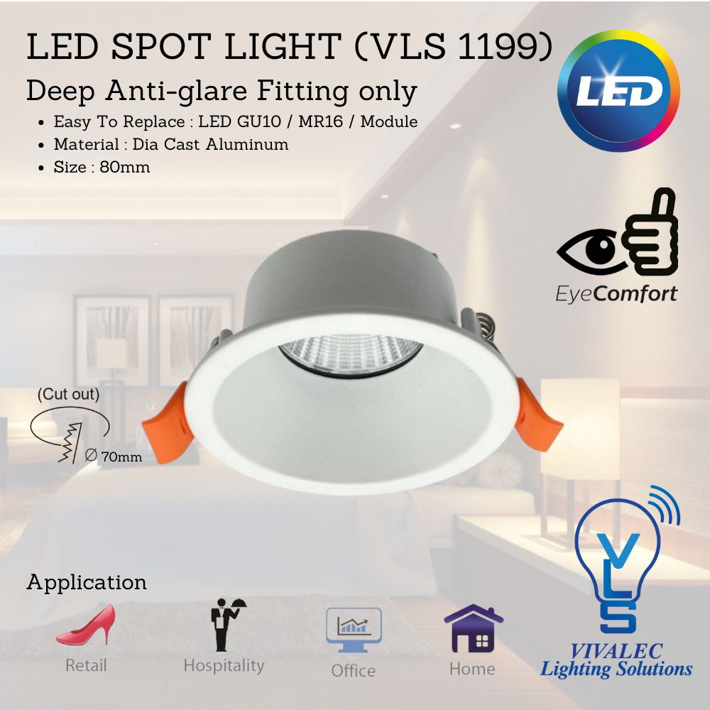 VLS 1199 DEEP LED EYEBALL DOWNLIGHT FITTING - Vivalec Lighting Sdn Bhd